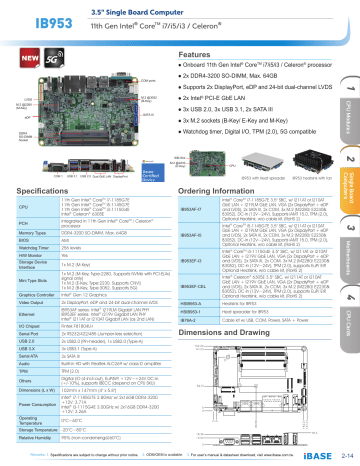 IBASE IB953 Single Board Computer Datasheet | Manualzz