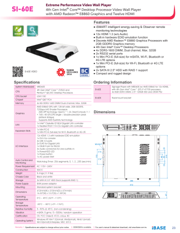 IBASE SI-60E Digital Signage Player Datasheet | Manualzz