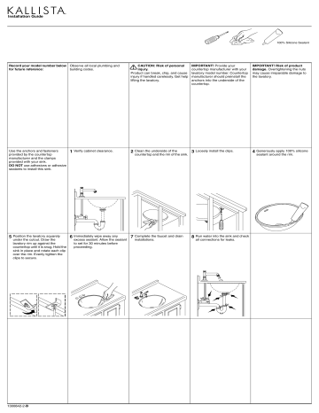 Kallista P74234-WO-0 Under-mount Sink Installation Guide | Manualzz
