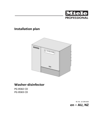 Miele PG 8583 CD Lab washer Installation Plan | Manualzz