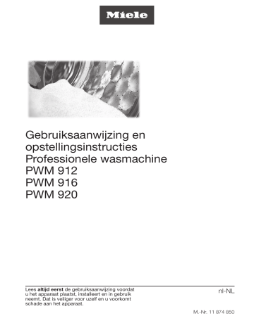 Miele PWM 916 Professional-wasmachine Handleiding | Manualzz