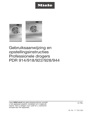 Miele PDR 918 Professional-luchtafvoerdroger Handleiding | Manualzz