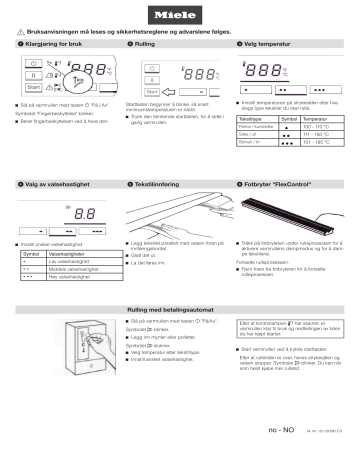 Miele PRI 318 Rulle Betjeningsvejledning | Manualzz
