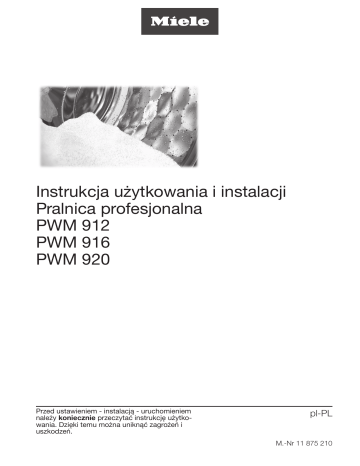 Miele PWM 912 Profesjonalna pralnica Instrukcja obsługi | Manualzz