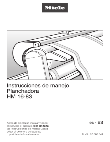 Miele HM 16-83 Planchadora eléctrica Instrucciones de operación | Manualzz