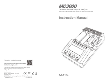 SkyRC MC3000 Charger Instruction manual | Manualzz