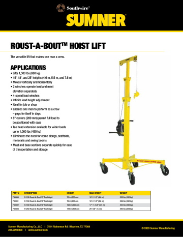 Southwire R-150G Roust-A-Bout™ Specifications | Manualzz
