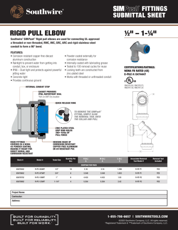Southwire R-PE-075 3/4" Rigid & IMC Push Install Rigid to Rigid Pull ...