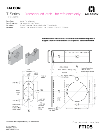 Falcon T-Series Functions T101 T881 Template | Manualzz