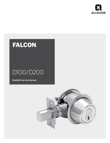 Falcon D100 and D200 Series Deadbolt Service Manual | Manualzz