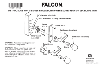 Falcon M-Series Double Dummy Installation Instructions | Manualzz