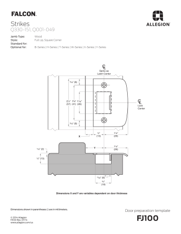 Falcon Lock Strikes Q330151 Q001049 Template | Manualzz