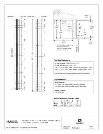 Ives 83" & 85" 041XY Template | Manualzz