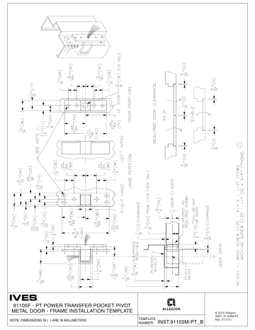 Ives 91105F PT Power Transfer Pocket Pivot Template | Manualzz
