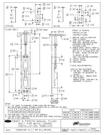 Ives FB457 FB457N Template | Manualzz