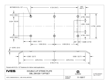 Ives DBL 299 EB-7 Offset Template | Manualzz
