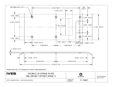 Ives DBL 299 AB-7 Offset Template | Manualzz