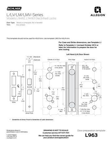 Schlage L Series Combined All Template | Manualzz
