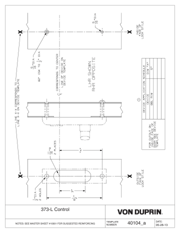 Von Duprin 373L Control Template | Manualzz
