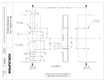 Von Duprin 991 K and 992 L Trim Template | Manualzz