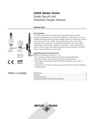 Mettler Toledo InSUS Sensor Series Operating Instruction | Manualzz