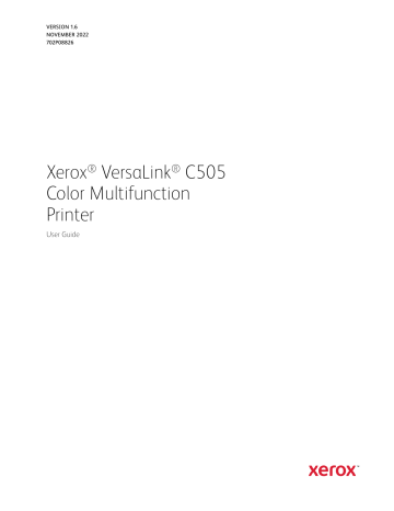Xerox VersaLink C505 Multifunction Printer User Guide | Manualzz