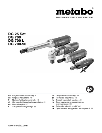 Metabo DG 700-90 pneumatic tool Mode d'emploi | Manualzz