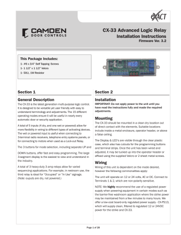Camden CX-33 Manual | Manualzz