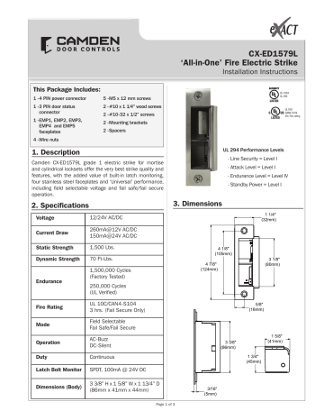 Camden CX-ED1579L Manual | Manualzz