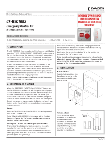 Camden CX-WEC10K2 Manual | Manualzz