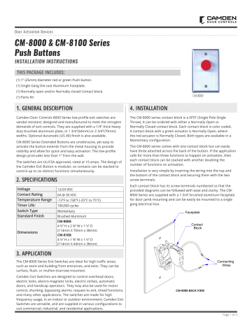 Camden CM-8000-8100 Manual | Manualzz