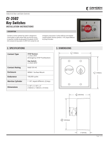 Camden CI-3502 Switches Manual | Manualzz