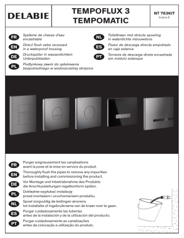 Delabie TEMPOFLUX 3 control plate Installationsanleitung | Manualzz