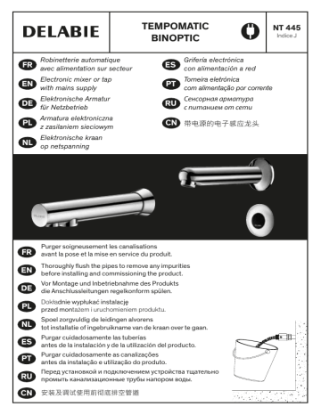 Delabie TEMPOMATIC Electronic tap Installationsanleitung | Manualzz