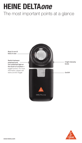 Heine DELTAone Dermatoscope Guide | Manualzz