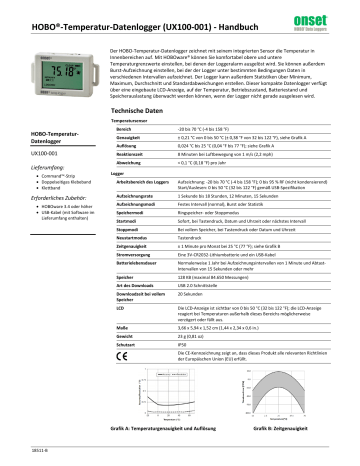 HOBO UX100-001 Temp Data Logger User's manual | Manualzz