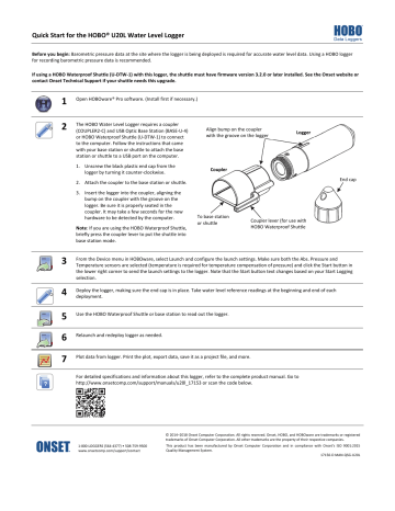 HOBO U20L-0x U20L Water Level Logger Quick Start Guide | Manualzz