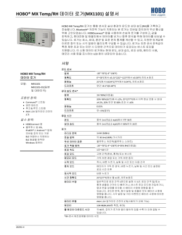 HOBO MX1101 MX Temp/RH Data Logger User's manual | Manualzz