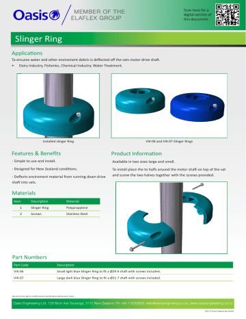Oasis Slinger Rings Instruction Manual | Manualzz