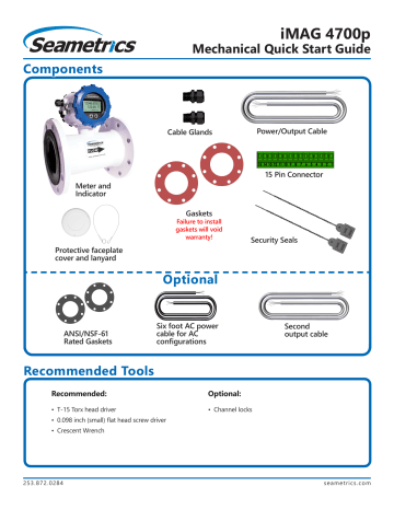 Seametrics iMAG 4700p Flow Meter Quick Start Guide | Manualzz