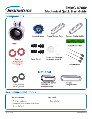 Seametrics iMAG 4700r Flow Meter Quick Start Guide | Manualzz