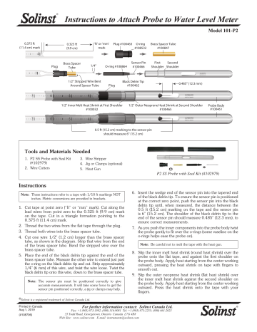 Solinst 101 Water Level Meter Instructions | Manualzz