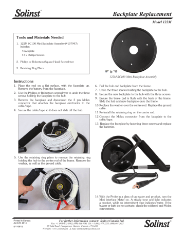 Solinst 122M Mini Interface Meter Instructions | Manualzz