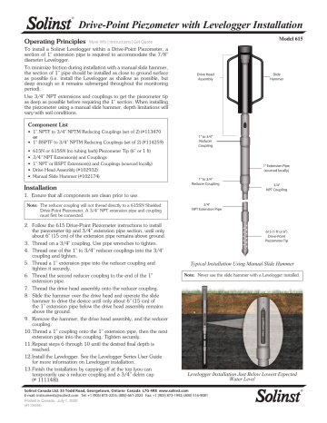 Solinst 615 Drive-Point Piezometers Instructions | Manualzz