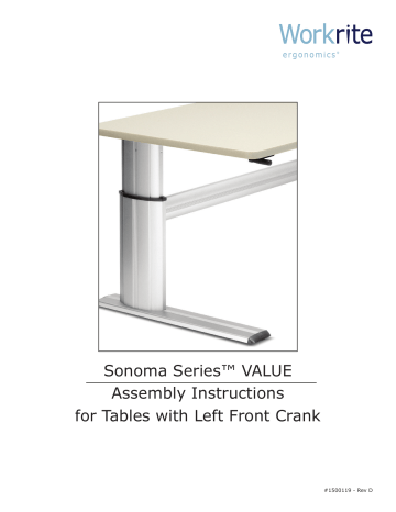 Workrite Sonoma Series Left Front Crank value Installation Instructions ...