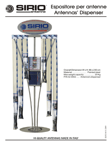 SIRIO Antenne ANTENNA´S DISPENSER Product Manual | Manualzz