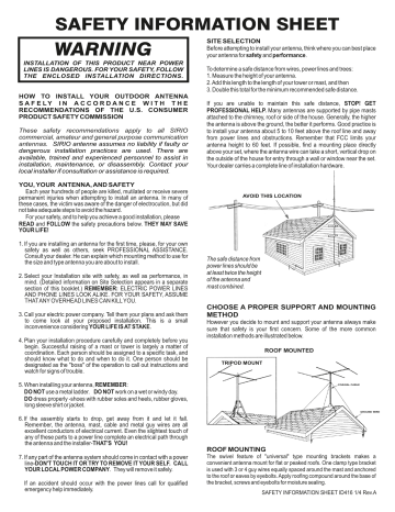 SIRIO Antenne STARDUSTER M-400 Product Manual | Manualzz