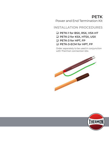 Thermon PETK Power & End Termination Kit Installation Instructions ...