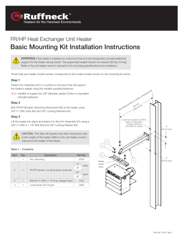 Thermon Basic Mounting Kit Installation Instructions | Manualzz