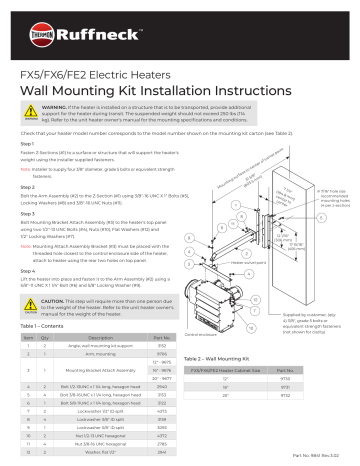 Thermon Wall Mounting Kit Installation Instructions | Manualzz